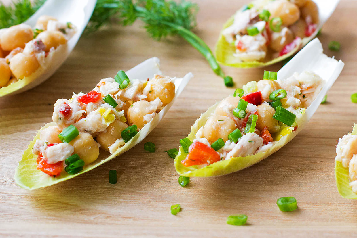 Tuna and Chickpea Endive Bites Recipe | MyFoodDiary